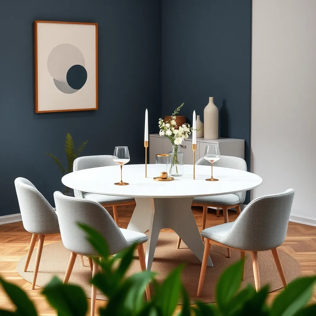 Stylish Round White Dining Tables for Six