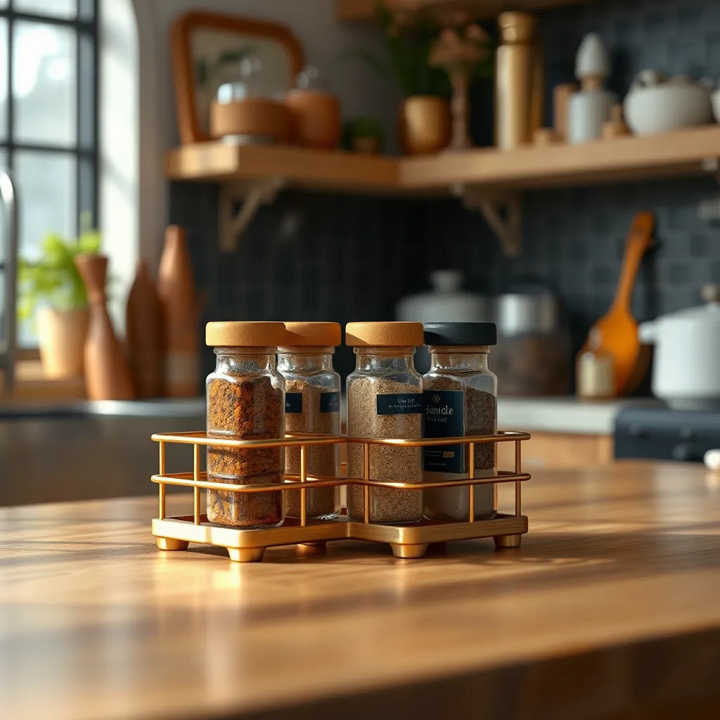 Versatile Table Top Spice Racks for Culinary Spaces