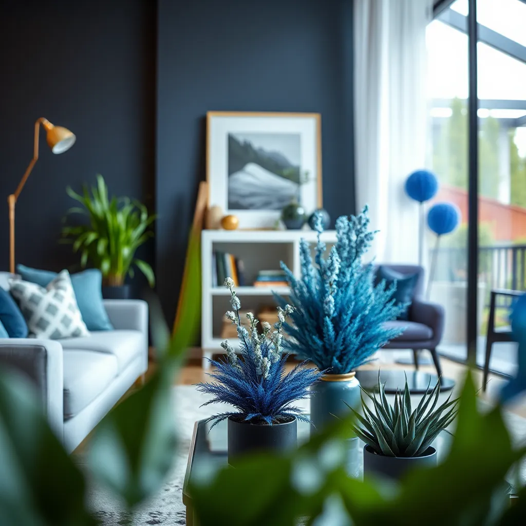 Exploring Blue Fake Plants in Modern Interiors
